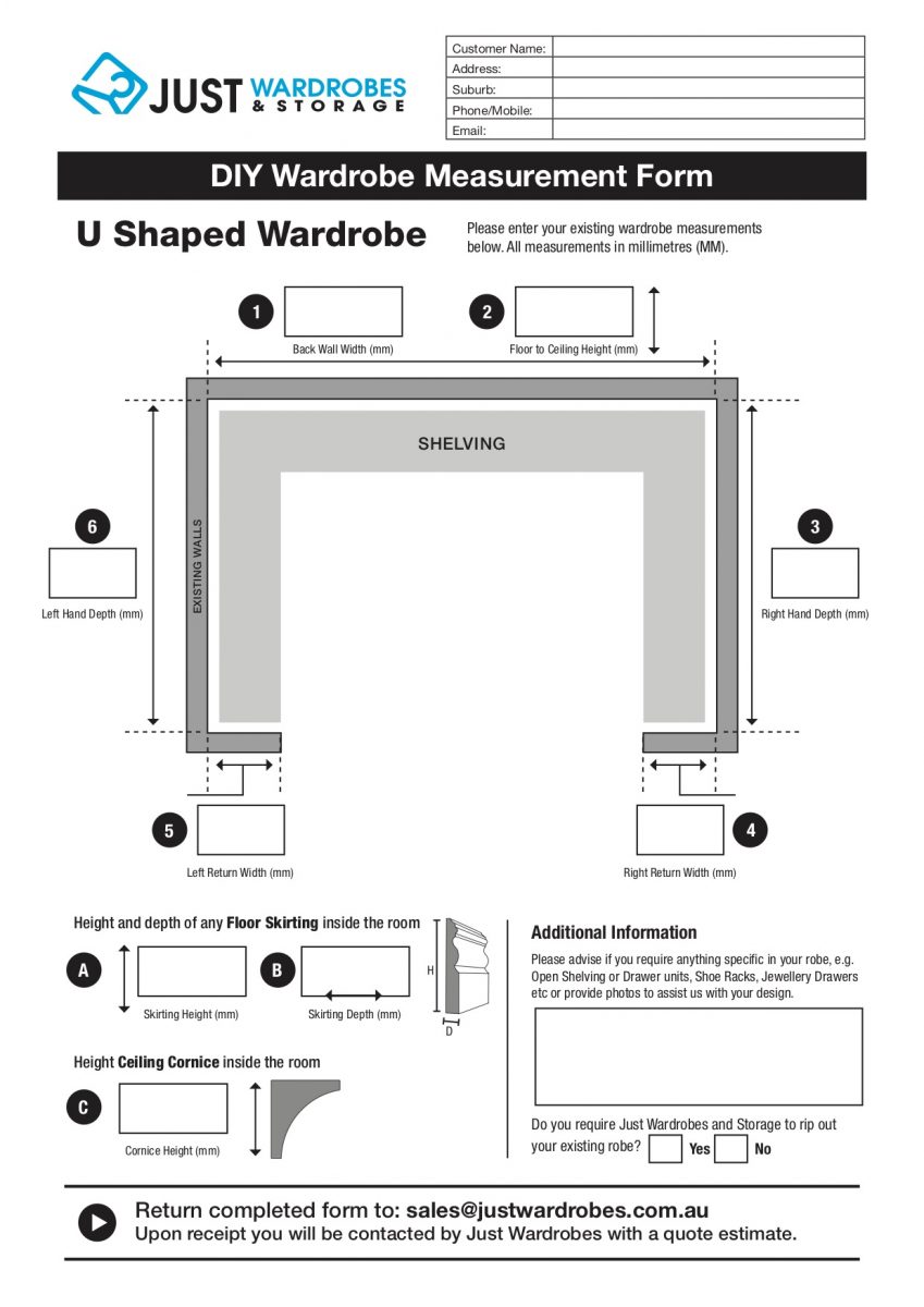 Standard Robe Configurations - Just Wardrobes & Storage